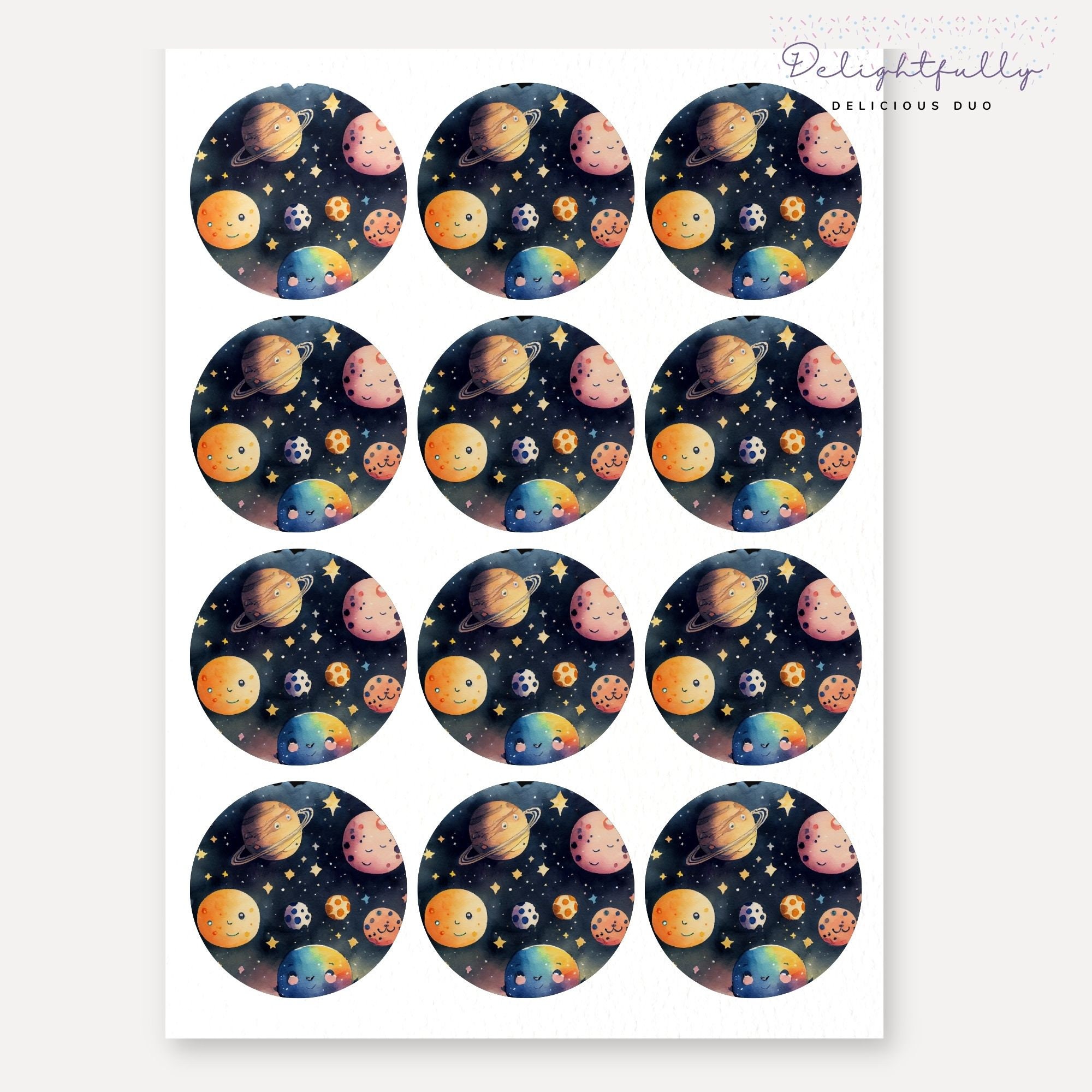 Planets Edible Image | Cookie Edible Image | Galaxy Print | Solar ...