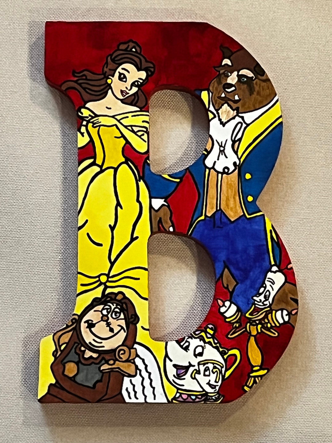 Beauty and the Beast Wooden Letter - Etsy