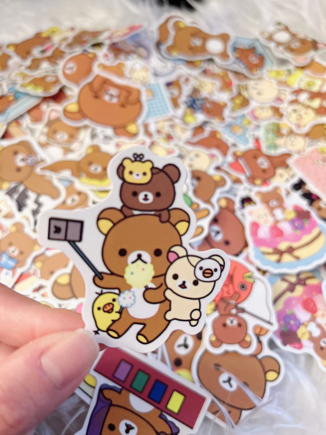 50 Pieces Rilakkuma Stickers Waterproof Stickers for Luggage Laptop ...