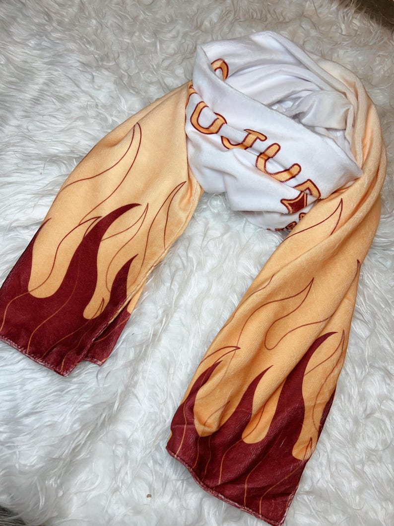 Japanese Ghost Anime Pattern Scarf | Cosplay Style Long Shawl ...