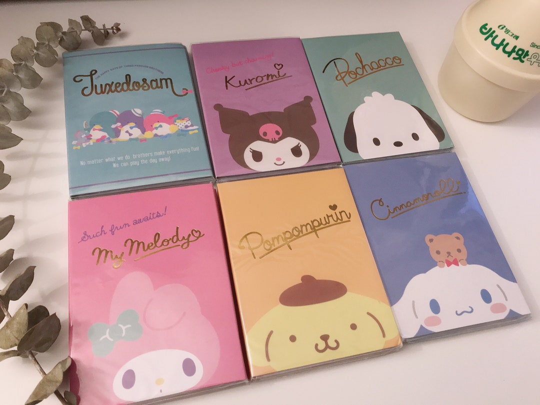 Sanrio Notepads Japanese Cartoon Kuromi Cinnamoroll Pompompurin ...