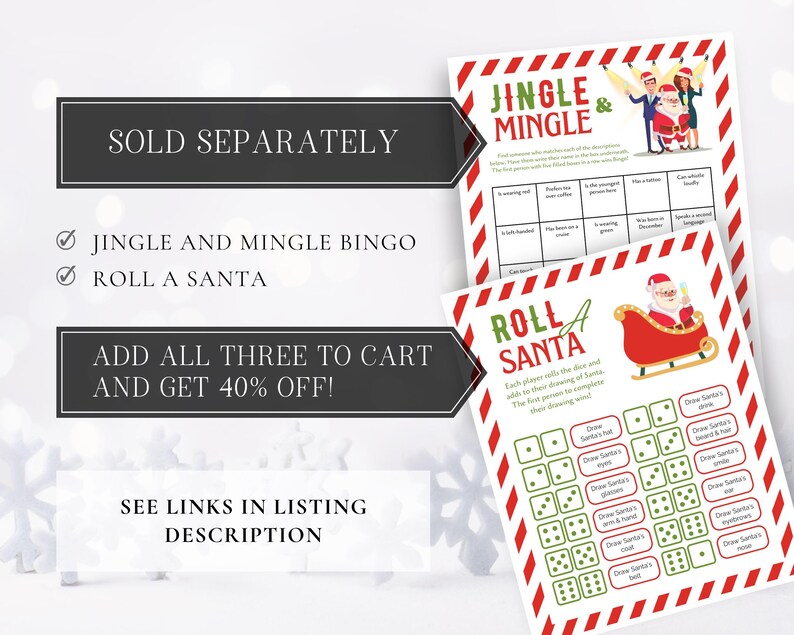 What’s in Santa’s Bag Christmas Party Game, Christmas Gift Exchange ...