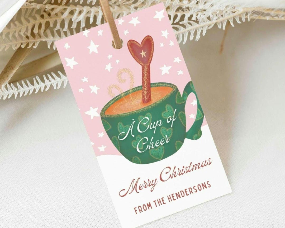 Editable Christmas Coffee Gift Tag Printable, Holiday Gift Tag, Hot ...