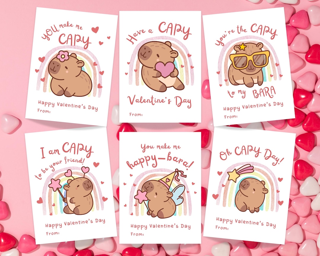 Capybara Classmate Valentines, Valentine Exchange Class Valentines ...