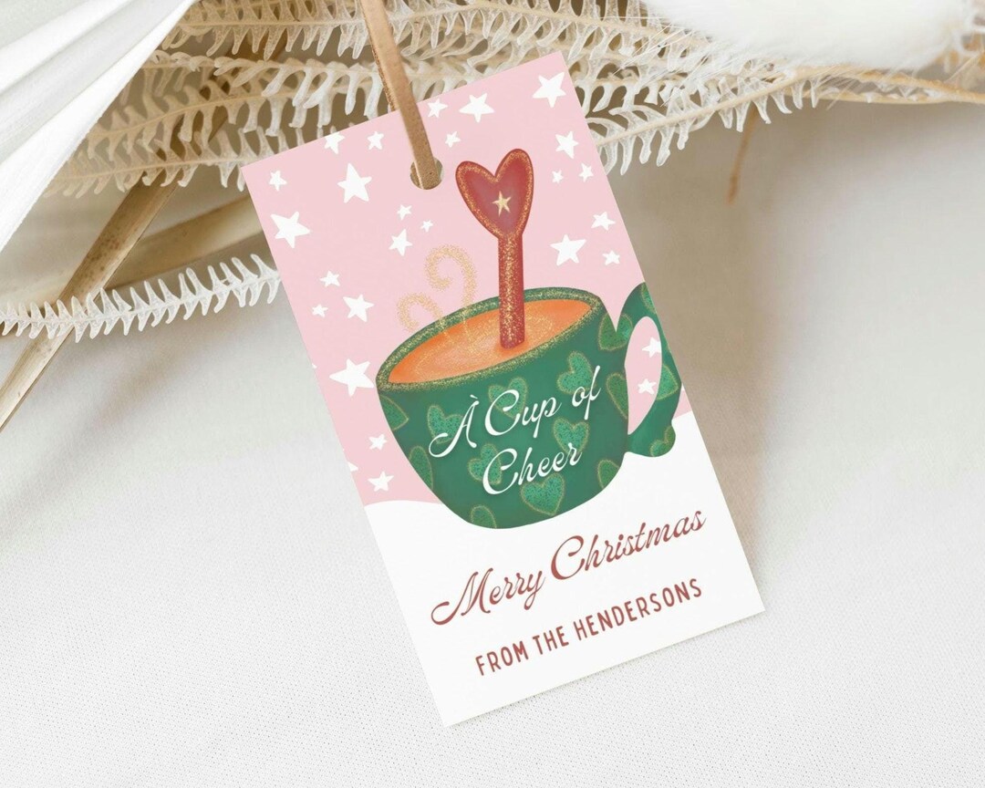 Editable Christmas Coffee Gift Tag Printable, Holiday Gift Tag, Hot ...