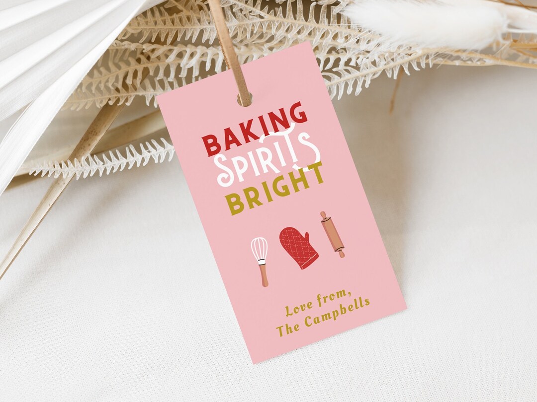 Editable Baked Goods Gift Tag, Printable Christmas Gift Tag, Baking ...