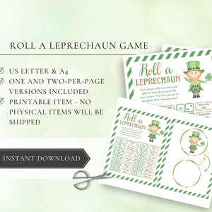 Roll a Leprechaun Dice Drawing Game, St Patrick’s Day Games, Activity ...