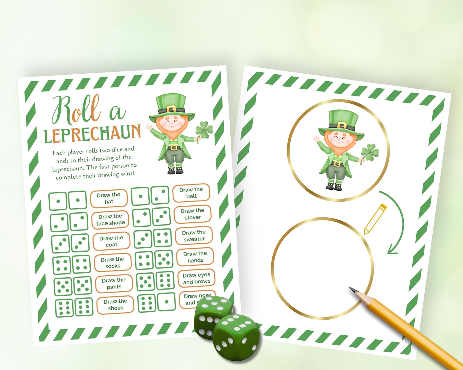 Roll a Leprechaun Dice Drawing Game, St Patrick’s Day Games, Activity ...