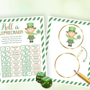 Roll a Leprechaun Dice Drawing Game, St Patrick’s Day Games, Activity ...