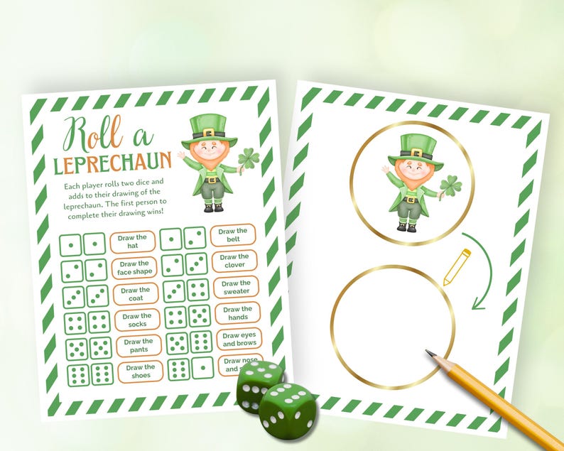 Roll a Leprechaun Dice Drawing Game, St Patrick’s Day Games, Activity ...