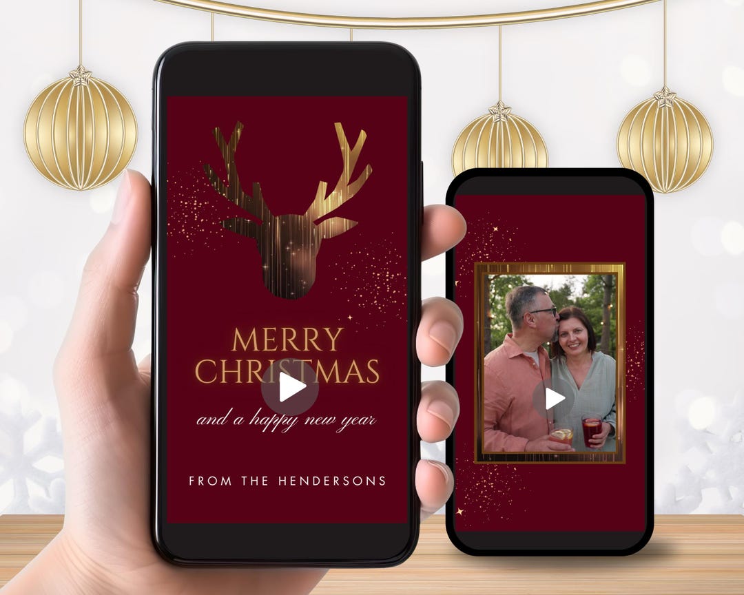Editable Animated Video Christmas Card, Holiday Card Video, Christmas ...