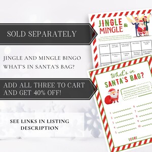 Roll a Santa Dice Game, Printable Office Christmas Party Game for ...
