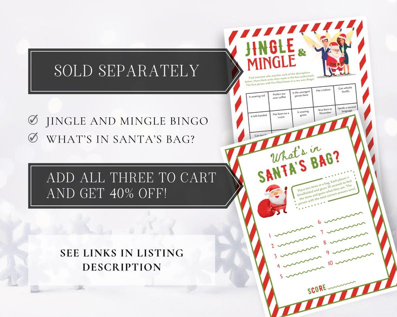 Roll a Santa Dice Game, Printable Office Christmas Party Game for ...