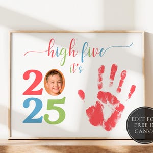 New Year Handprint Art, New Year 2025 Keepsake, Printable Handprint ...