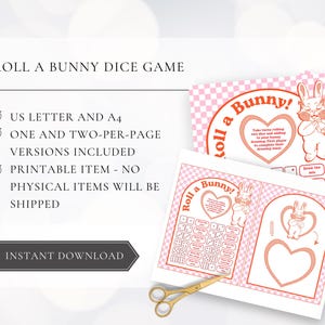 Roll A Bunny Dice Drawing Game, Easter Game Printable Family Activity ...