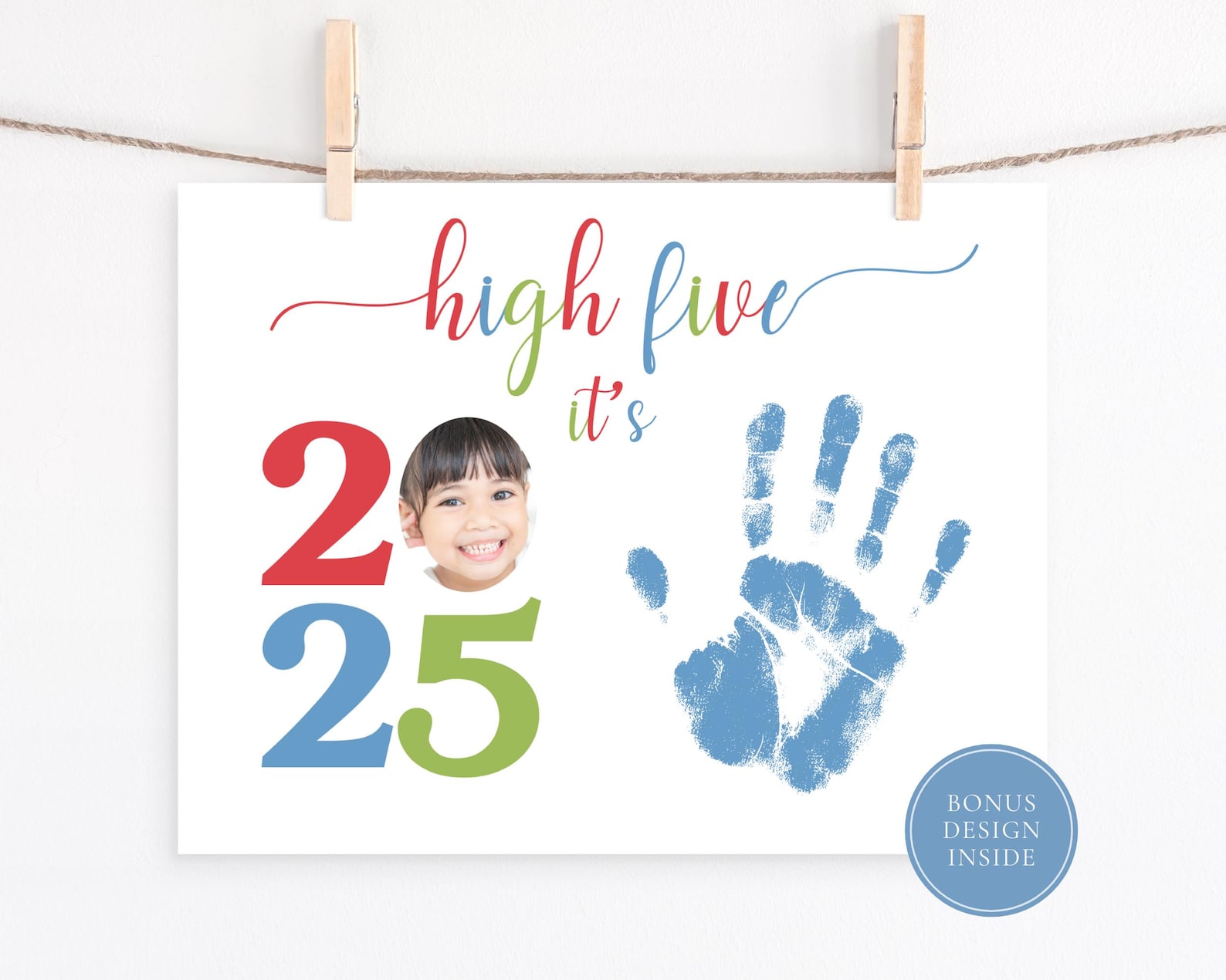 New Year Handprint Art, New Year 2025 Keepsake, Printable Handprint ...