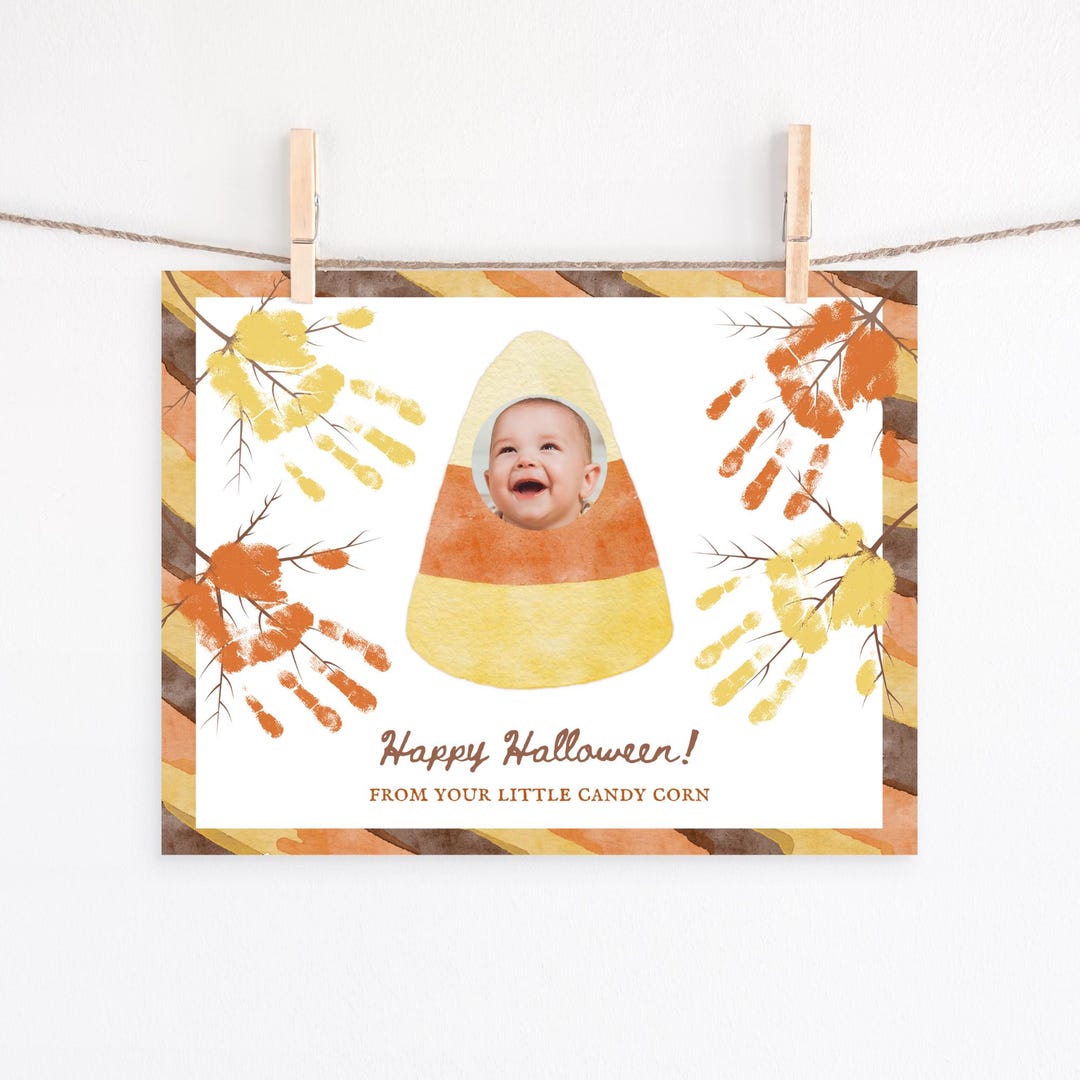 Candy Corn Halloween Handprint Art, Fall Craft for Toddler, Photo ...