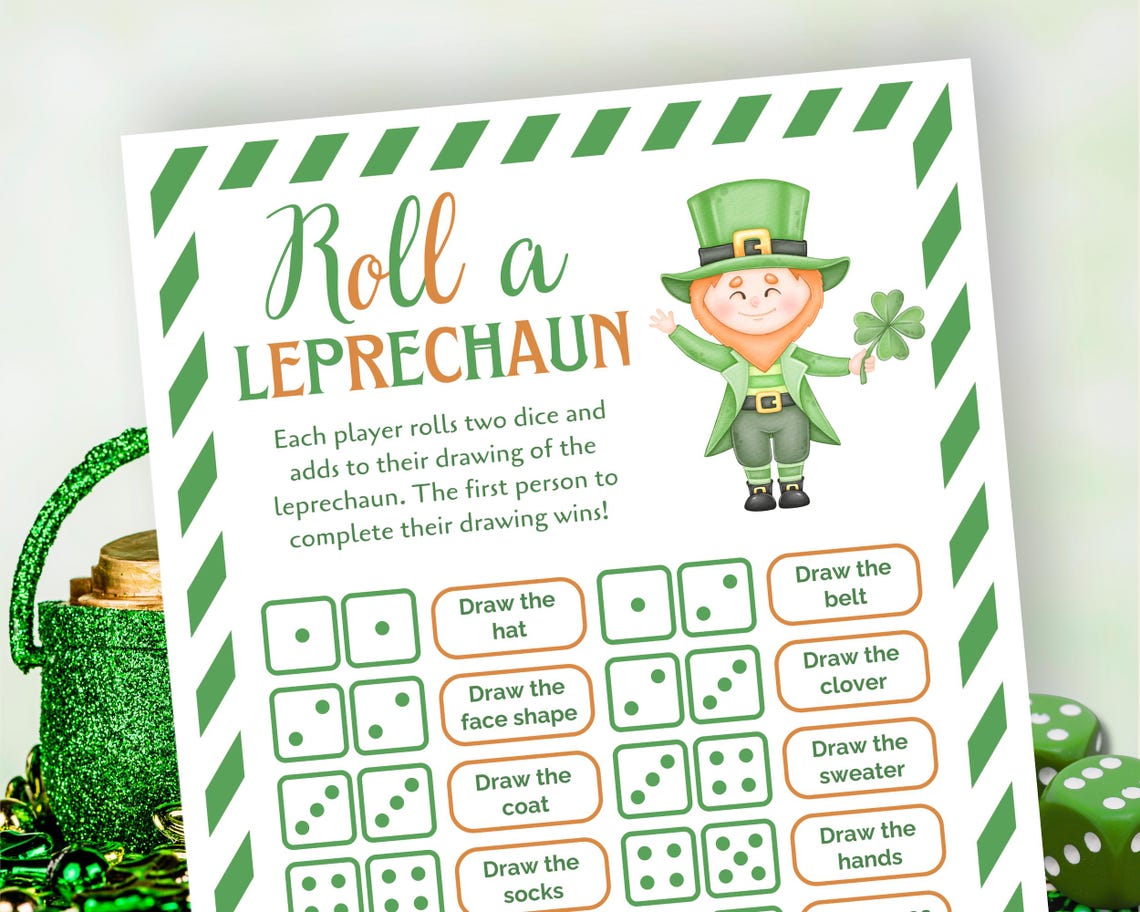 Roll a Leprechaun Dice Drawing Game, St Patrick’s Day Games, Activity ...