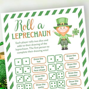 Roll a Leprechaun Dice Drawing Game, St Patrick’s Day Games, Activity ...