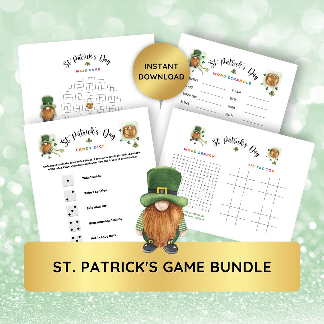 St Patrick's Day Games, St Patricks Day Bundle, Games for Kids, St ...