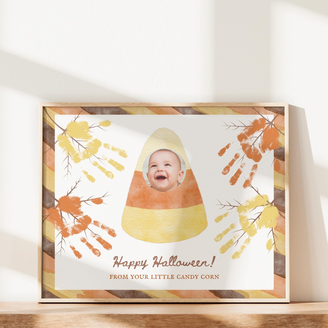 Candy Corn Halloween Handprint Art, Fall Craft for Toddler, Photo ...
