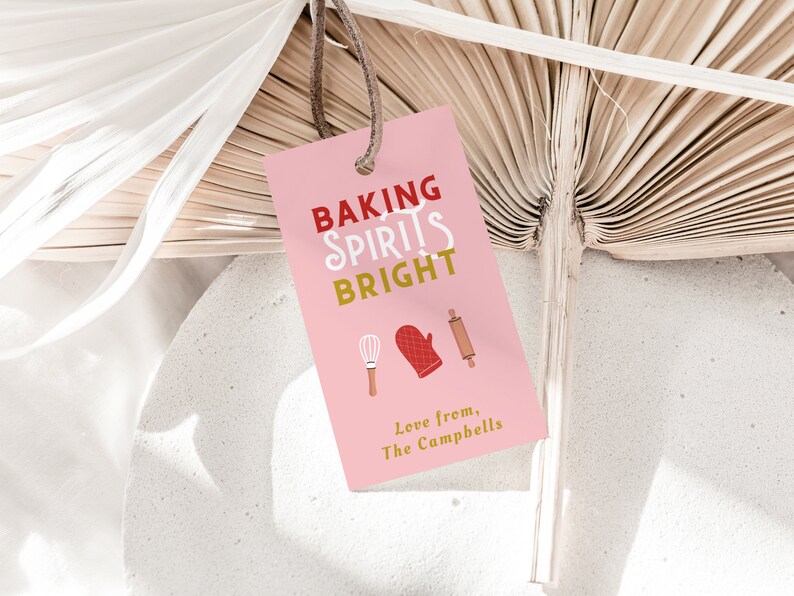 Editable Baked Goods Gift Tag, Printable Christmas Gift Tag, Baking ...
