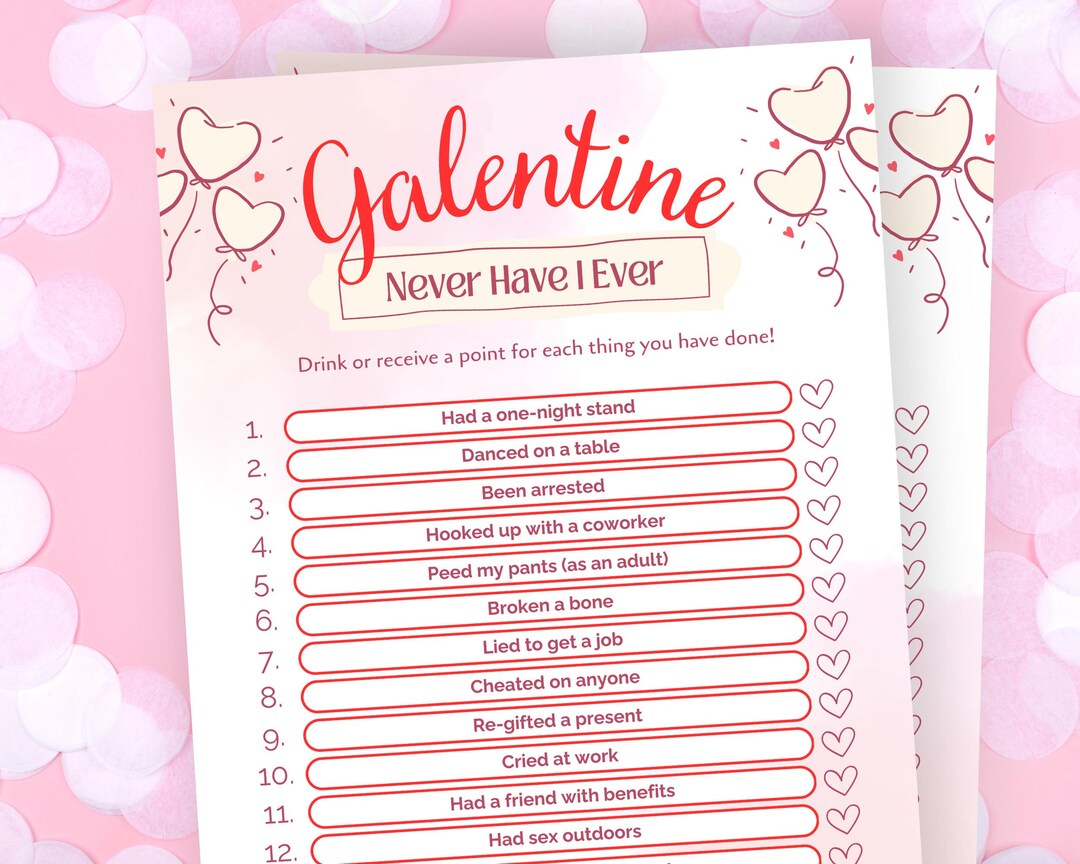 Galentine Never Have I Ever, Friends Party Drinking Game, Galentines ...