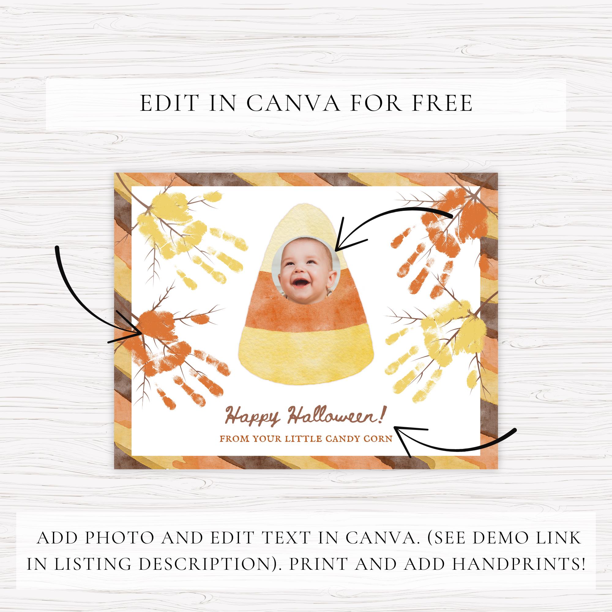 Candy Corn Halloween Handprint Art, Fall Craft for Toddler, Photo ...
