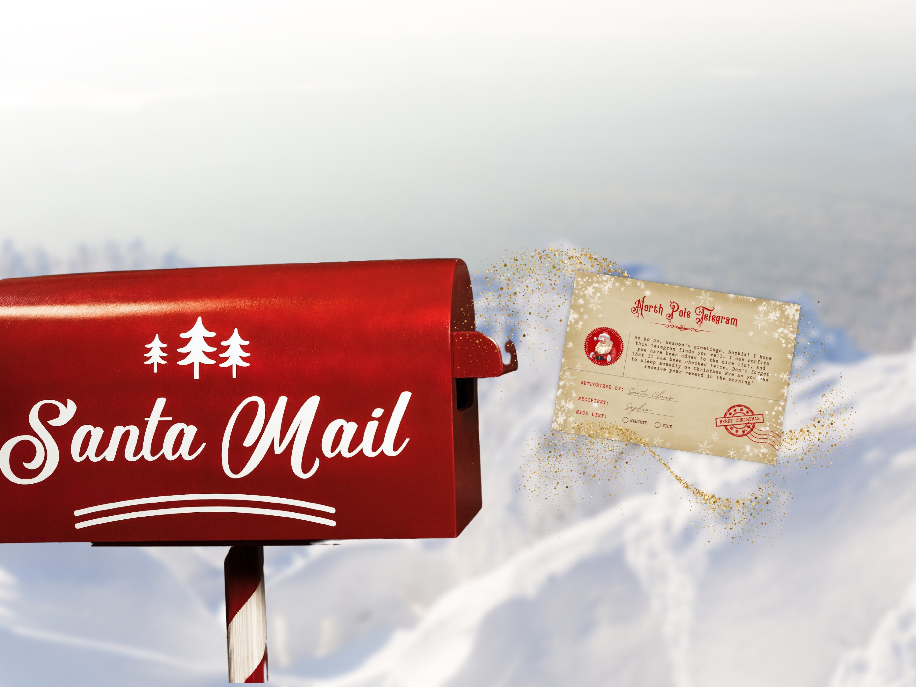Editable Letter From Santa Printable Telegram Santa Letter - Etsy