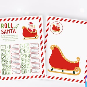 Roll a Santa Dice Game, Printable Office Christmas Party Game for ...
