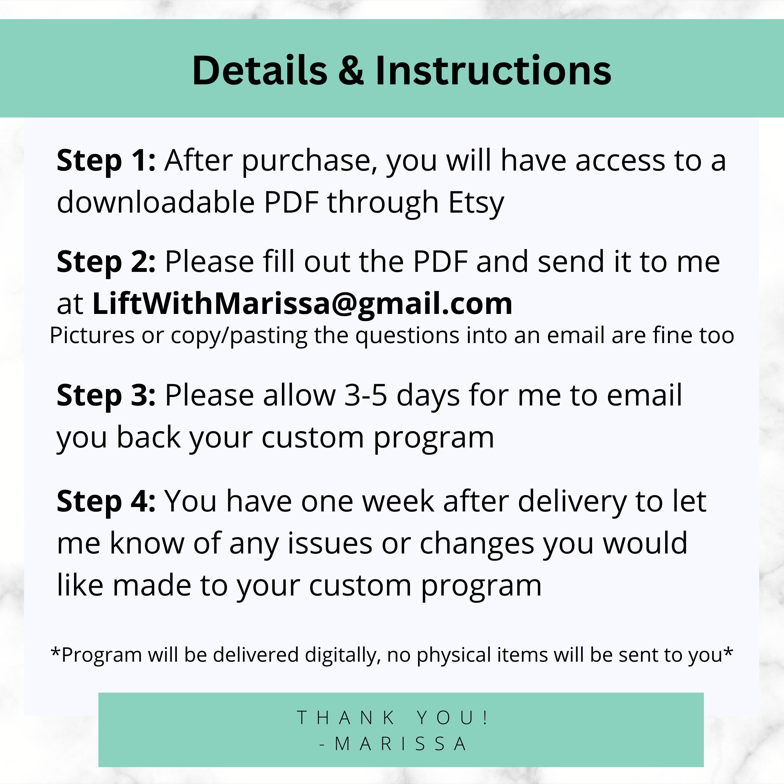 4 Week Personalized Custom Workout Program, Custom Fitness Plan ...