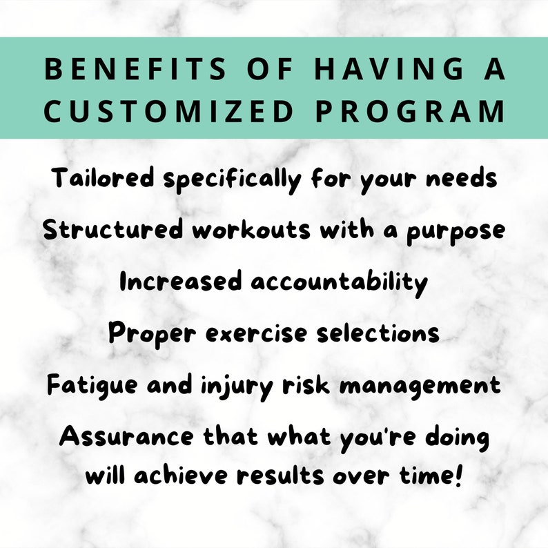 4 Week Personalized Custom Workout Program, Custom Fitness Plan ...
