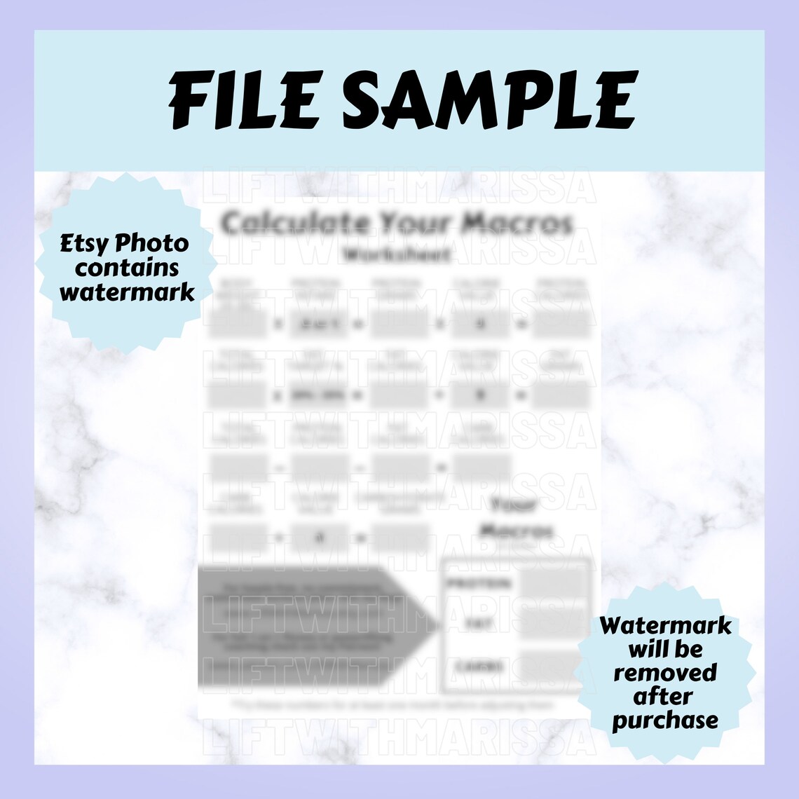Macro Calculator Digital Download Worksheet, Easy Macro Calculator ...