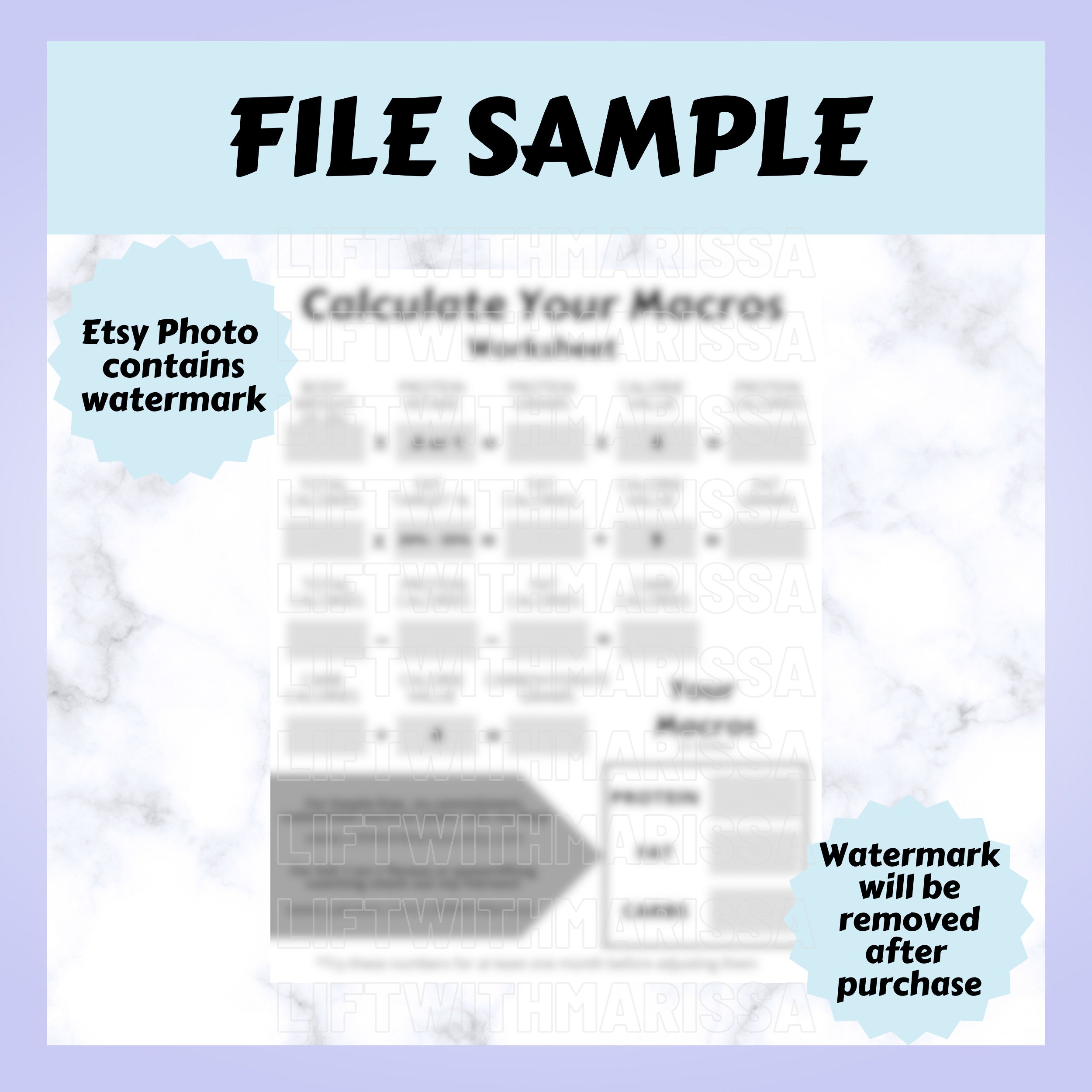 Macro Calculator Digital Download Worksheet, Easy Macro Calculator ...