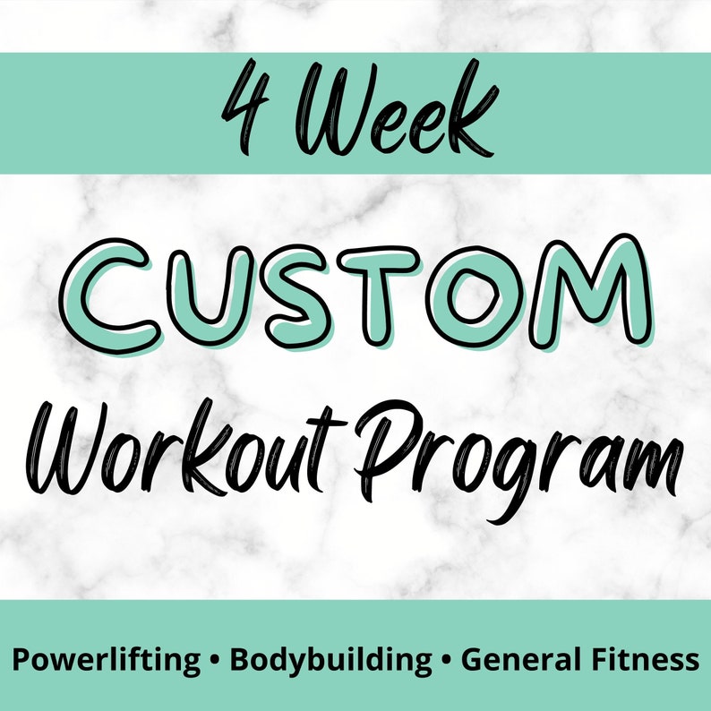 4 Week Personalized Custom Workout Program, Custom Fitness Plan ...