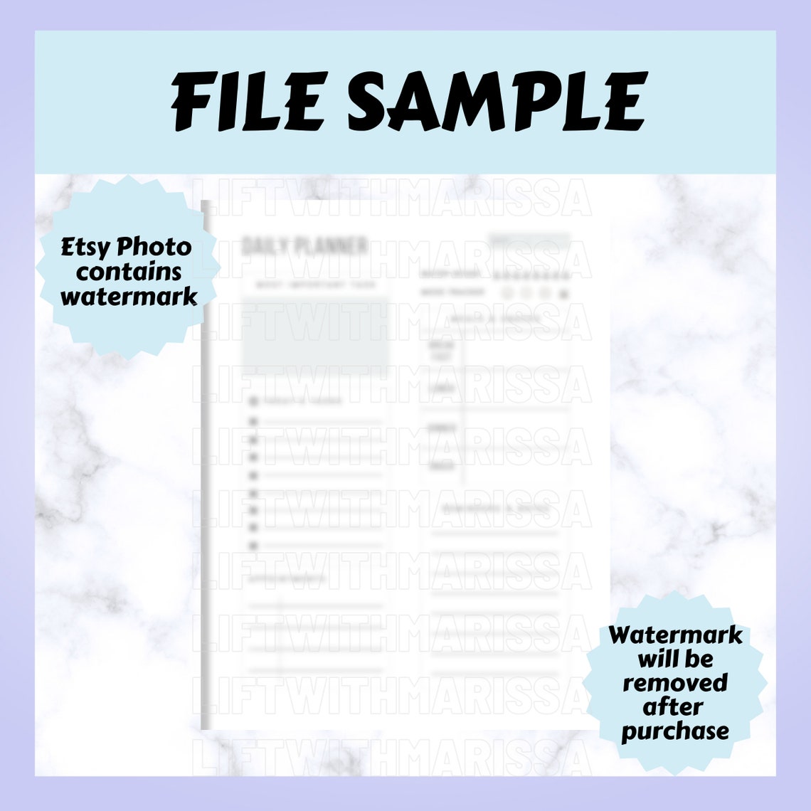 Simple Daily Planner Digital Download Worksheet, Printable Digital ...