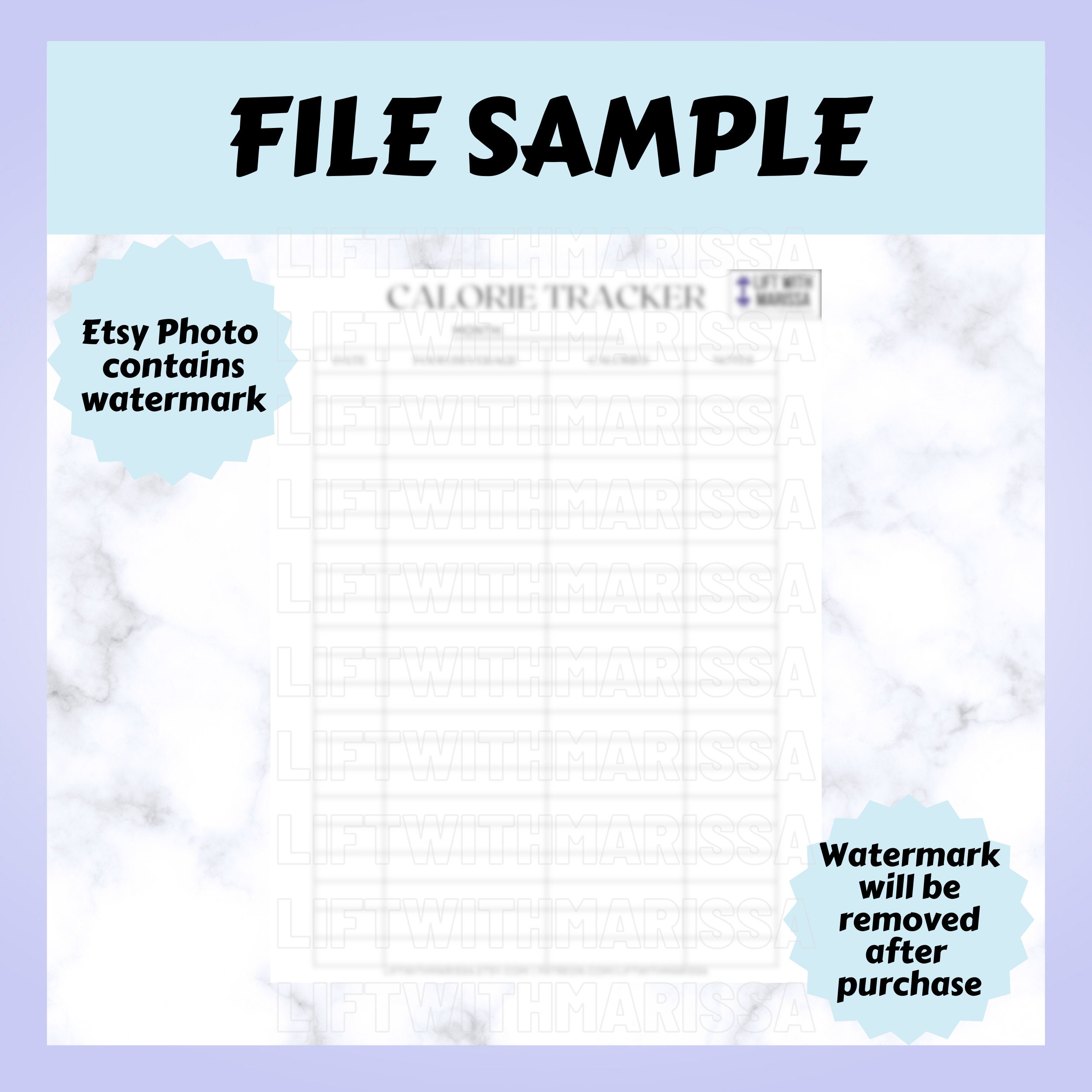 Simple Calorie Tracker Digital Download Worksheet, Printable Digital ...