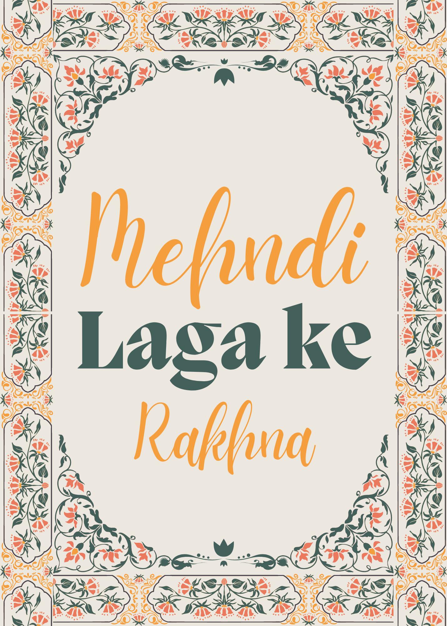 Mehndi Laga Ke Rakhna Sign Digital Download - Etsy