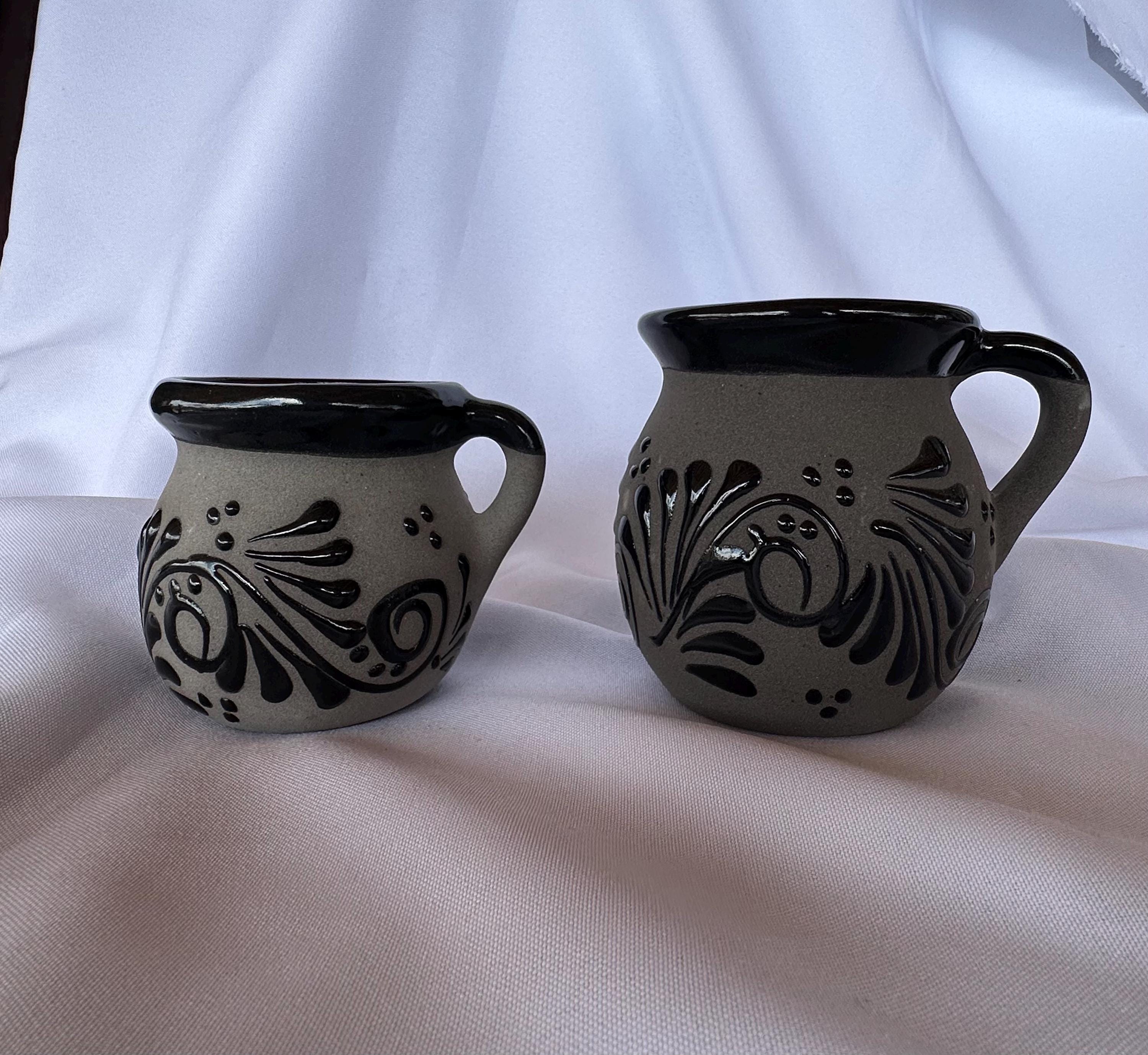 Mini BLACK Cielito Lindo Inspired Mexican Mugs, Taza De Engobe Min ...