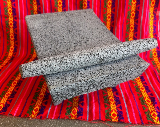 Small Mexican Metate Lava Rock With Metalpil 16.5 X 13.5 CM, Mexican ...