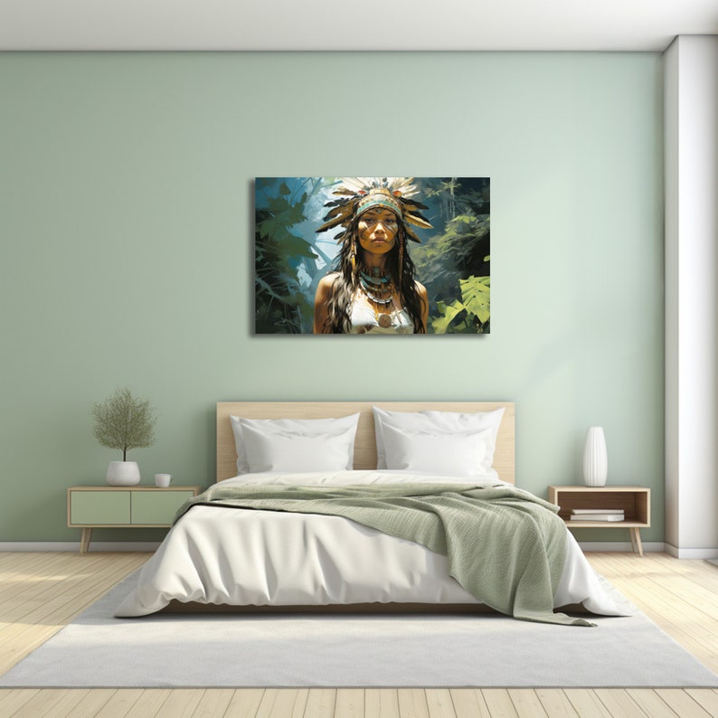 Puerto Rico Wall Art Taino Woman Oil Painting Aesthetic Room Decor ...