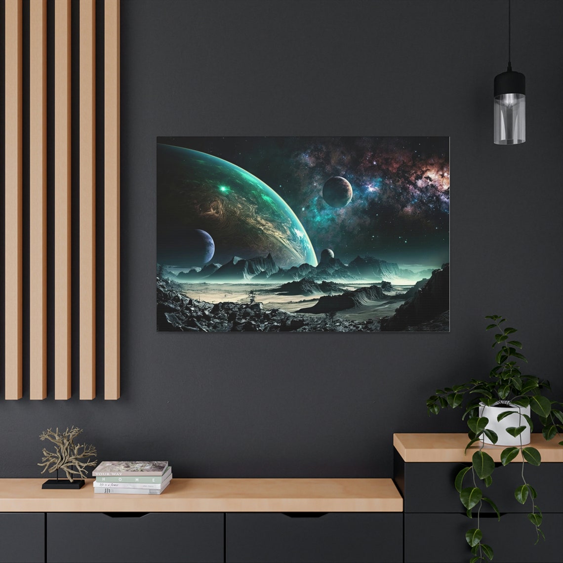 AI Landscape of a Meteoroid in Outer Space Celestial Wall Decor Ai ...