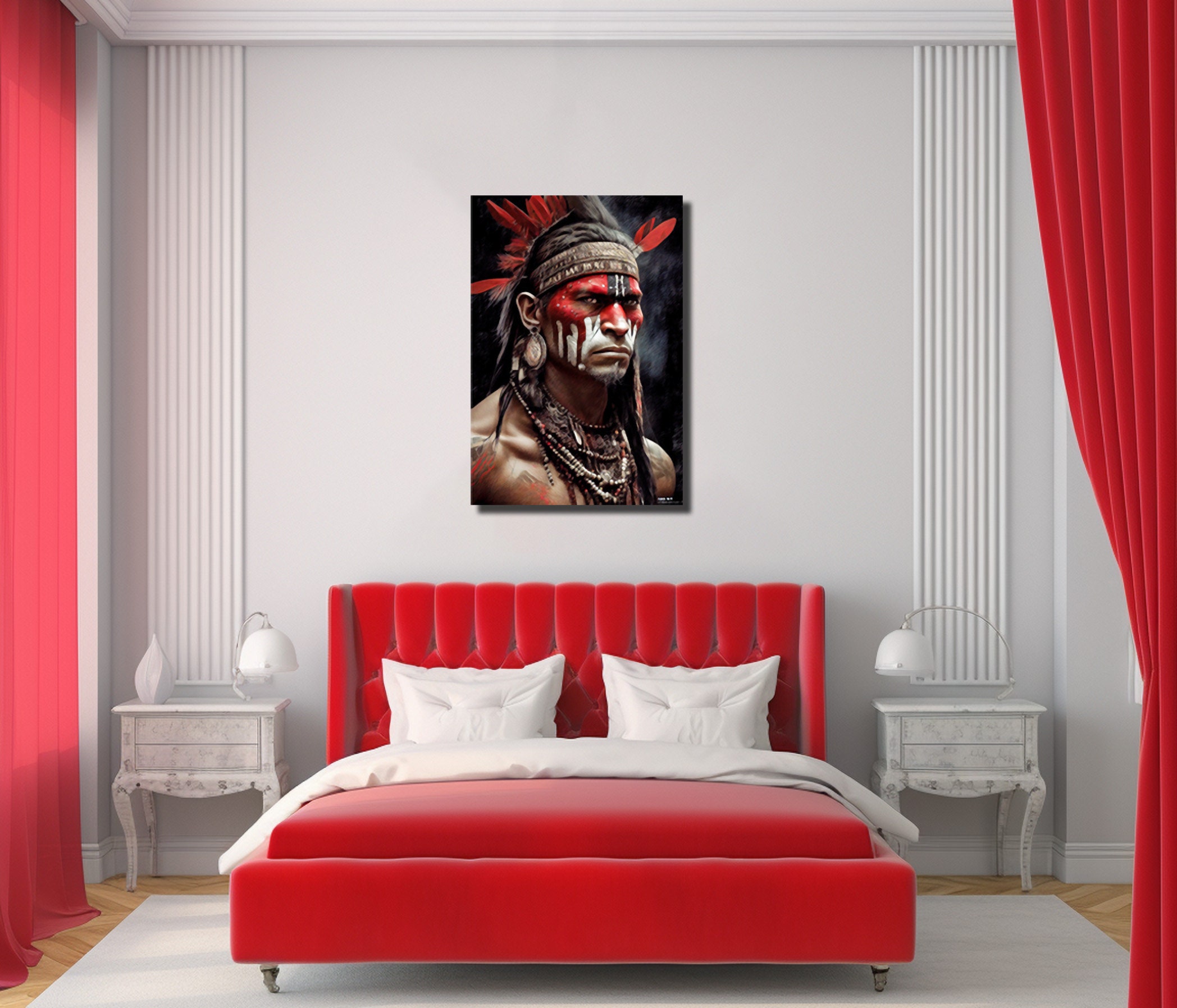 Puerto Rico Wall Art Taino Warrior Painting Latino Art Large Painting ...