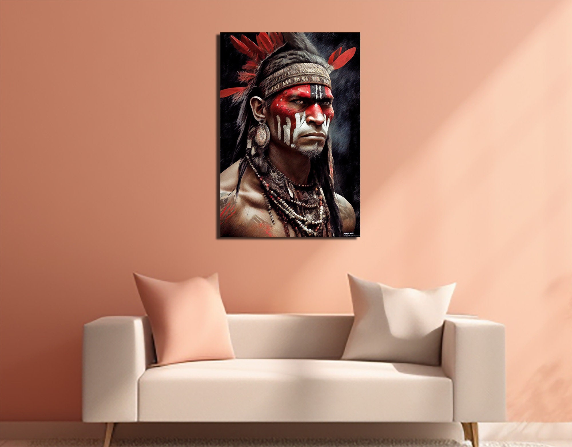 Puerto Rico Wall Art Taino Warrior Painting Latino Art Large Painting ...