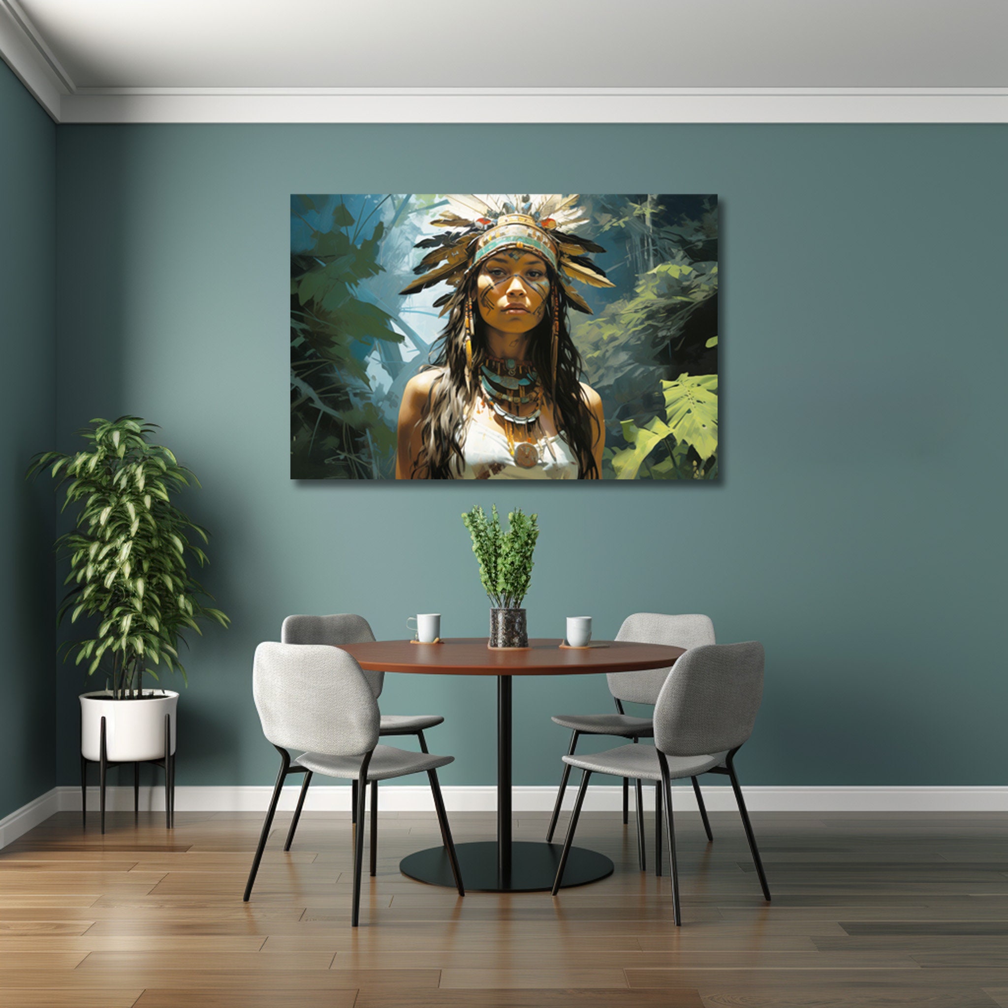 Puerto Rico Wall Art Taino Woman Oil Painting Aesthetic Room Decor ...