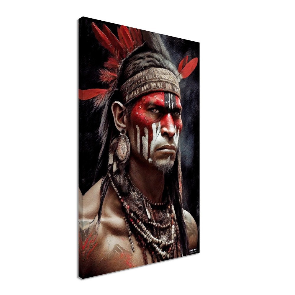 Puerto Rico Wall Art Taino Warrior Painting Latino Art Large - Etsy