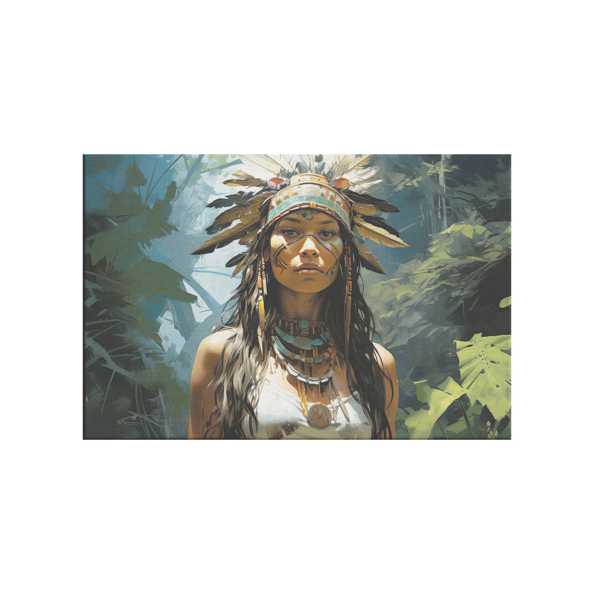 Puerto Rico Wall Art Taino Woman Oil Painting Aesthetic Room Decor ...