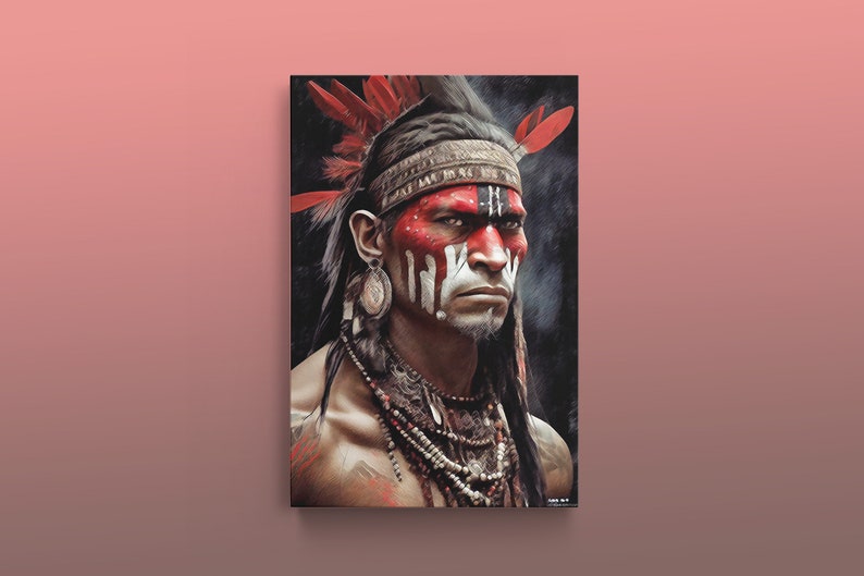 Puerto Rico Wall Art Taino Warrior Painting Latino Art Large Painting ...