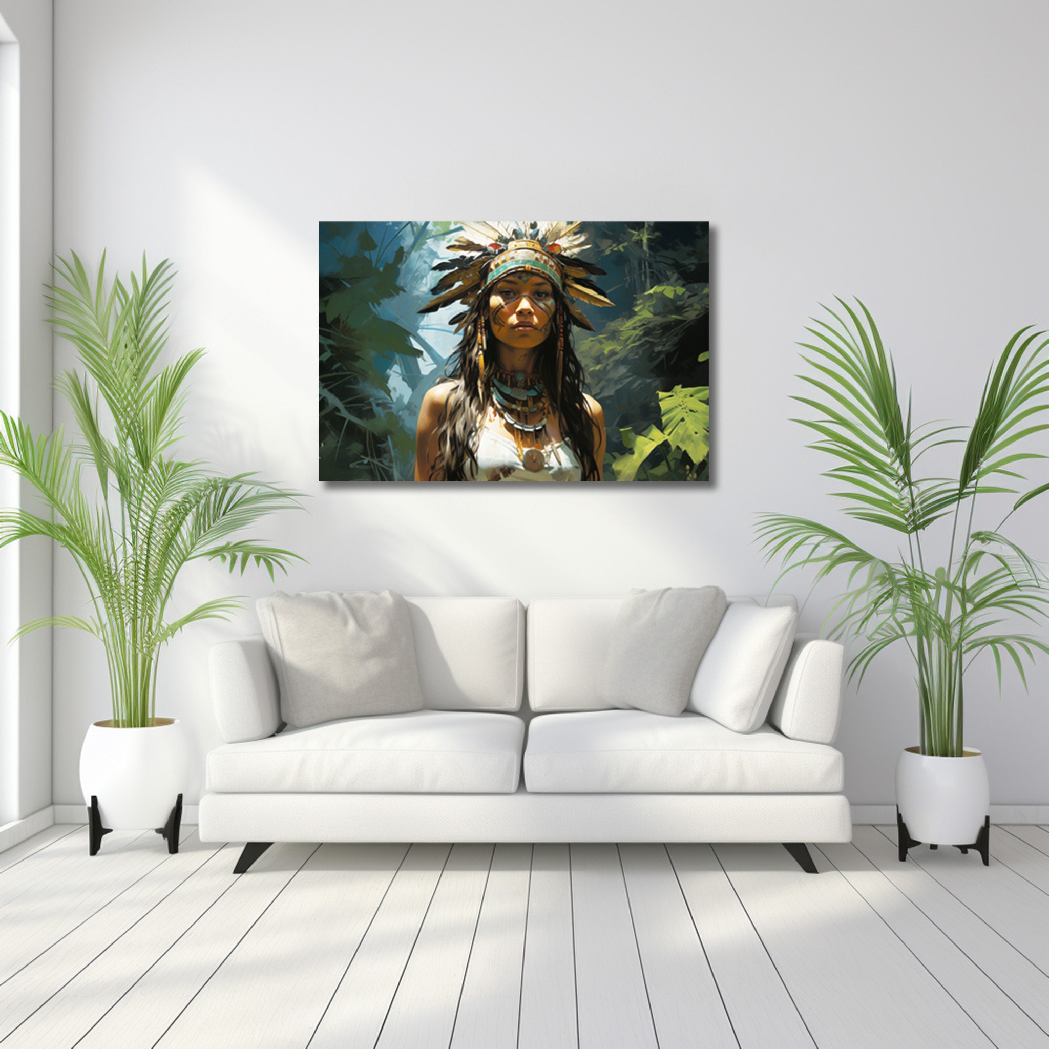 Puerto Rico Wall Art Taino Woman Oil Painting Aesthetic Room Decor ...