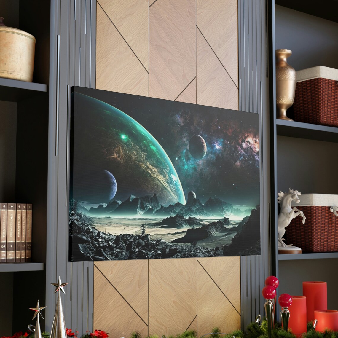 AI Landscape of a Meteoroid in Outer Space Celestial Wall Decor Ai ...